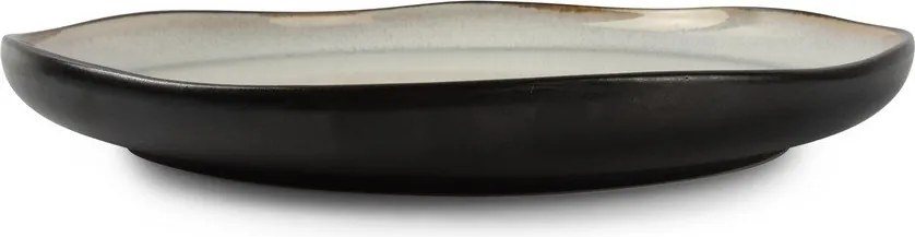 Černý/béžový talíř z kameniny ø 27 cm Lunar – Salt&Pepper