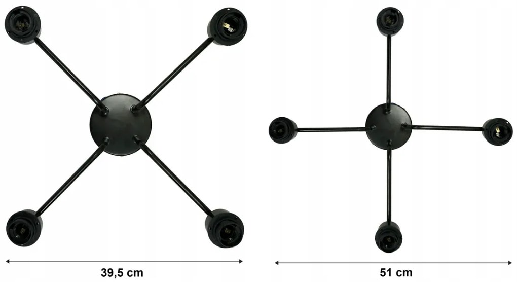 BERGE Závěsná lampa DRON 4xE27 WOOD DIAMOND