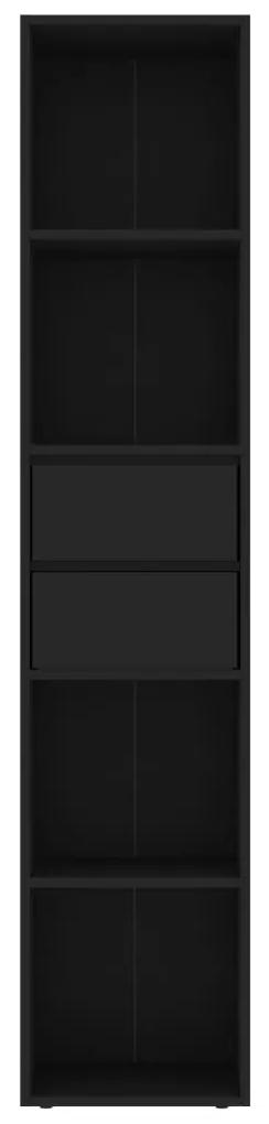 vidaXL Knihovna černá 36 x 30 x 171 cm dřevotříska