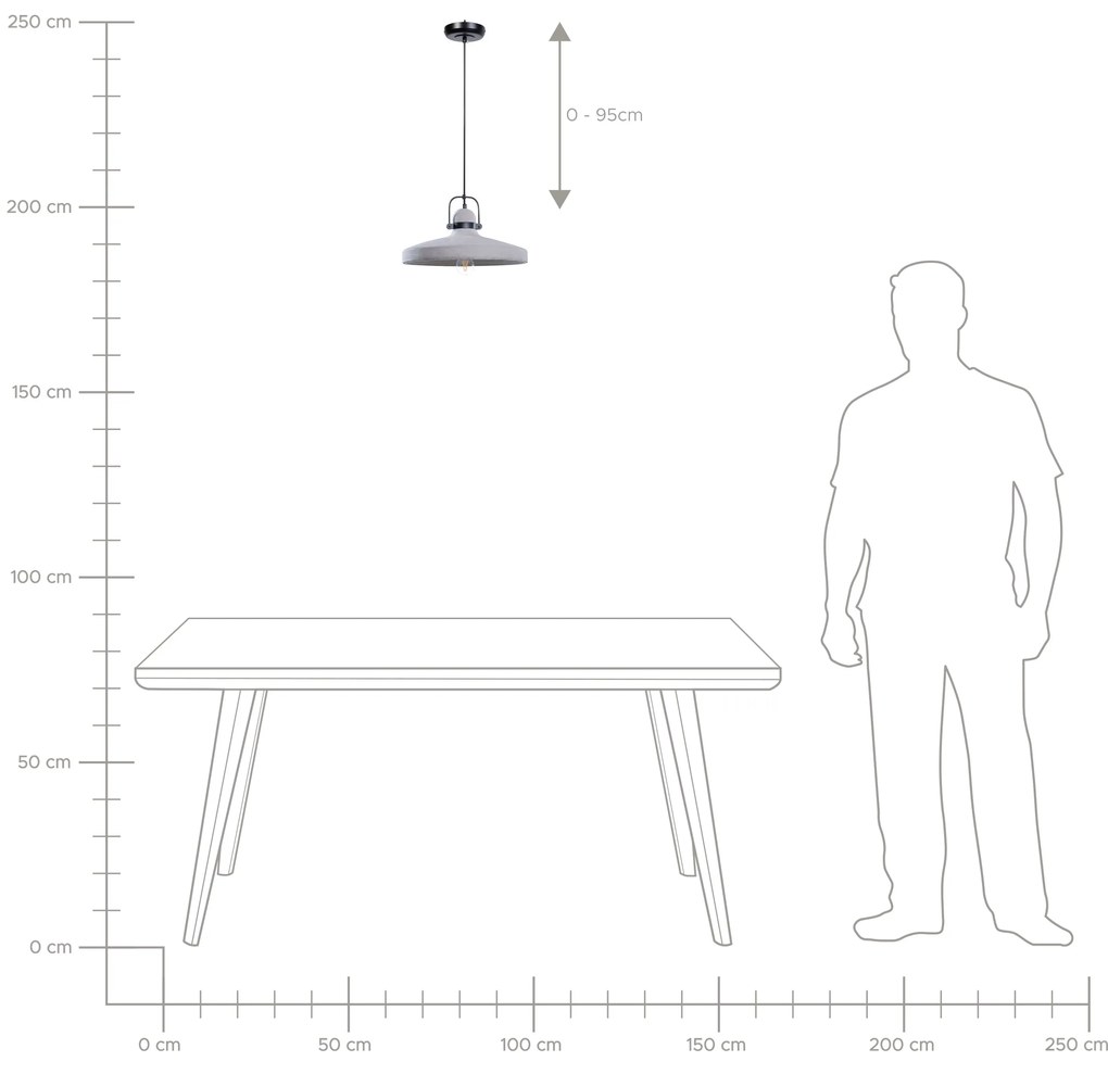 Betonová závěsná lampa NOATAK Beliani