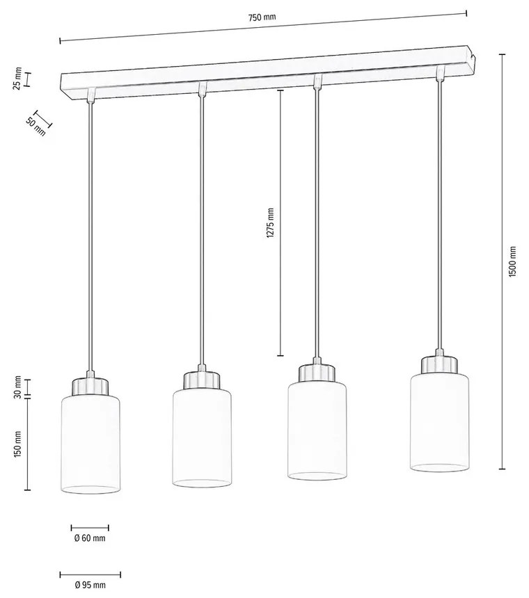 Stropní svítidlo Bosco IV černé/bílé