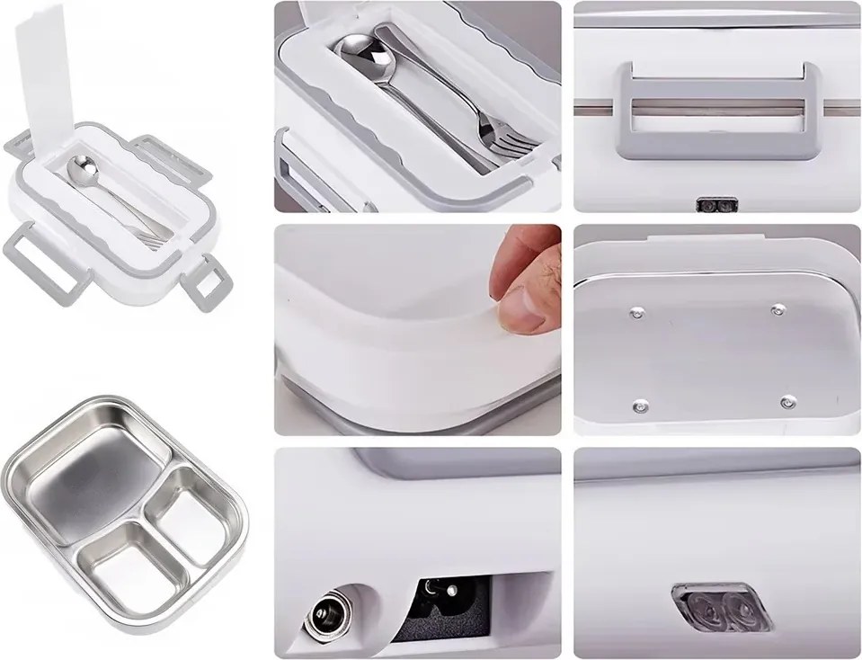 VERK Ohřívací box na jídlo 12V/220V - bílý