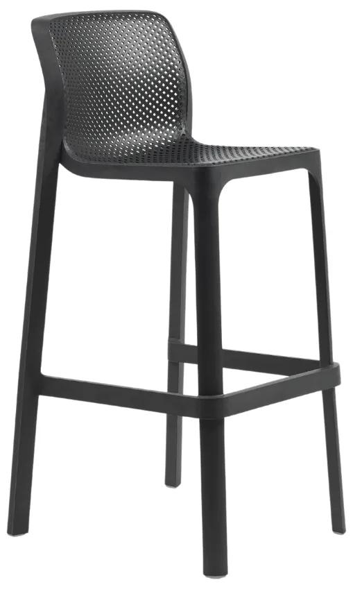 OnaDnes -20% Nardi Antracitově šedá plastová zahradní barová židle Net 76 cm
