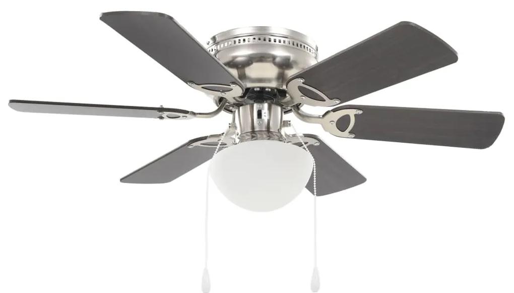 Ozdobný stropní ventilátor se světlem 82 cm tmavě hnědý - Default Title