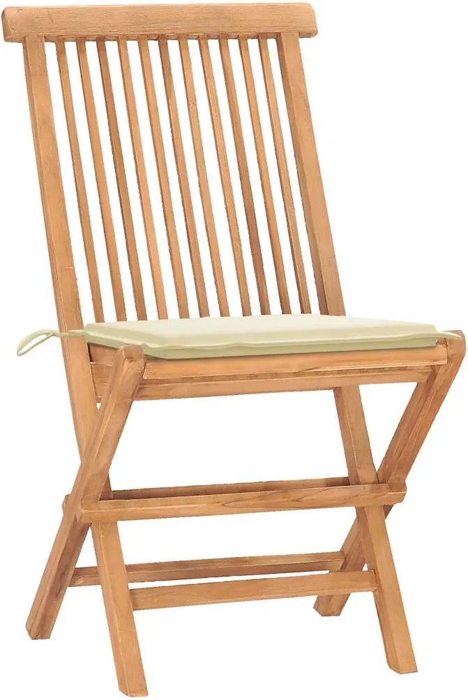 3dílný skládací zahradní jídelní set s poduškou masivní teak 3063200