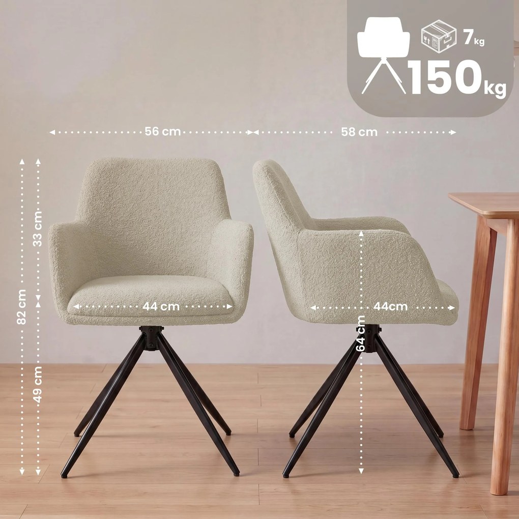 Jídelní židle Olema látka Teddy – taupe