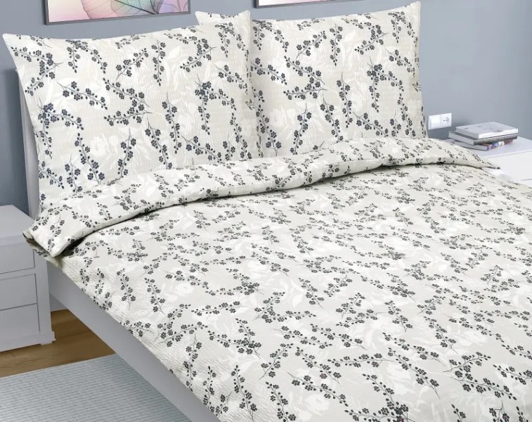 Bellatex Povlečení krep na dvoudeku Béžová,Šedá,Červená rozměr 1ks 200x220, 2ks 70x90 cm (200 cm šířka x 220 cm délka prodloužená)