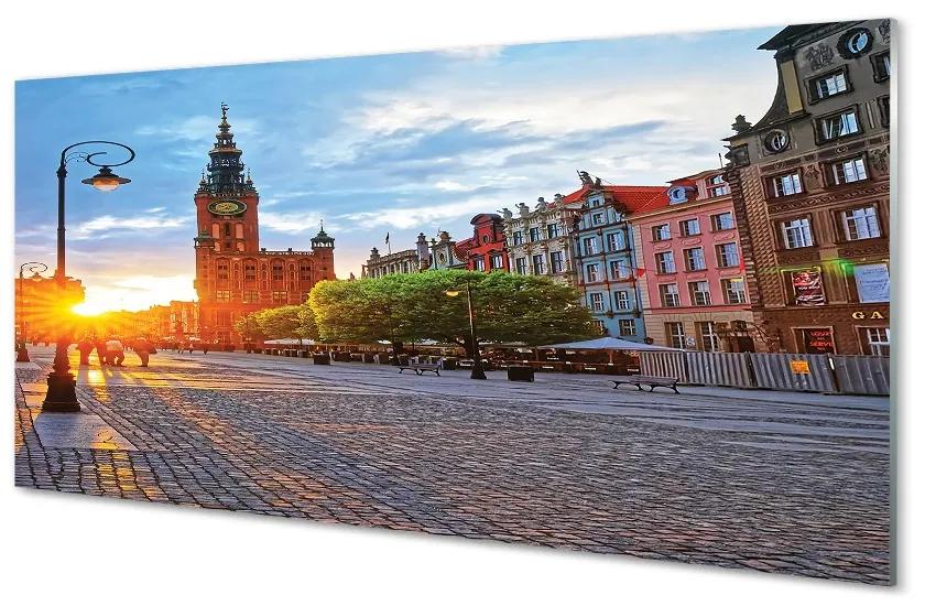 Obraz na skle Gdańsk Staré město východ 125x50 cm