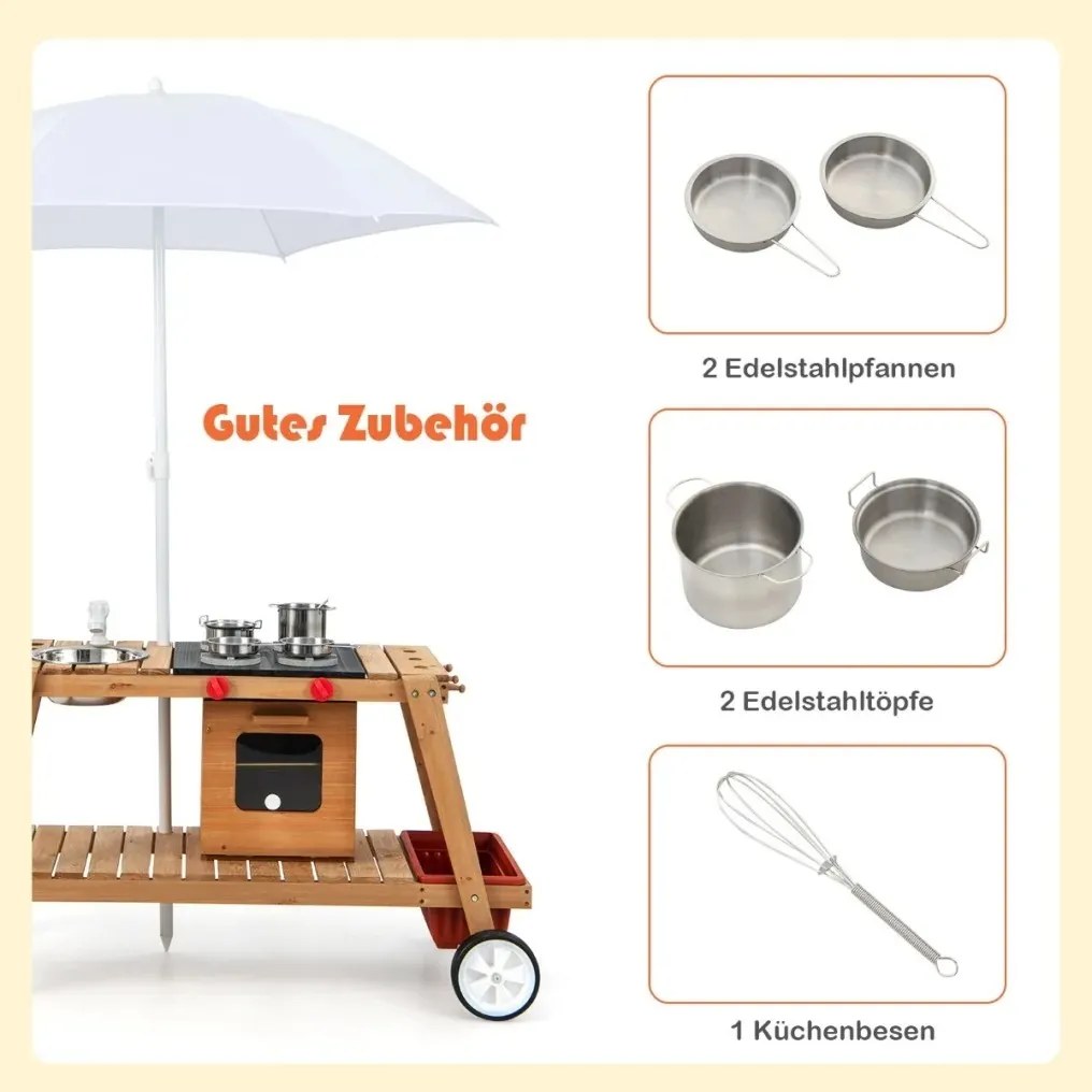 Dětská venkovní kuchyňka se slunečníkem TP10105WH