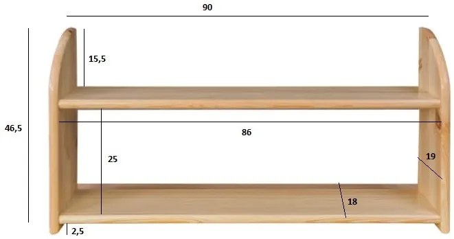 Drewmax PK110 dřevěná police masiv borovice