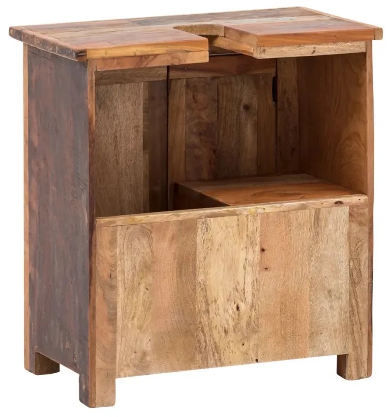 furniture-nabytek.cz - Masivní skříňka dřezu Samira z recyklovaného dřeva, lakovaná, hnědá – 52×30×60 cm