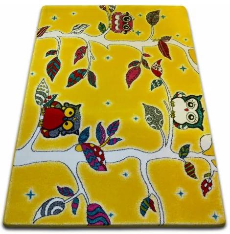 Makro Abra  Dětský kusový koberec KIDS C427 Ptáčci žlutý 200 x 280