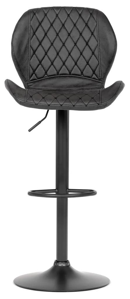 Barová židle AUB-431 BK3 látka cowboy černá, podnož kov černý lak