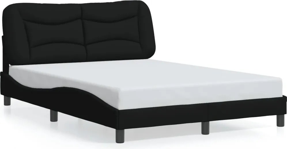 Rám postele s LED bez matrace Hvar černý 140x190 cm Látka 3213699