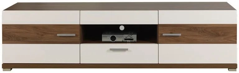 Televizní stolek MOKA MK12 - dub/bílý lesk