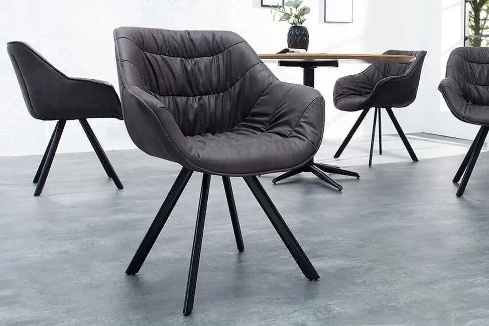 Designová jídelní židle Miramar Style mikrovlákno šedá