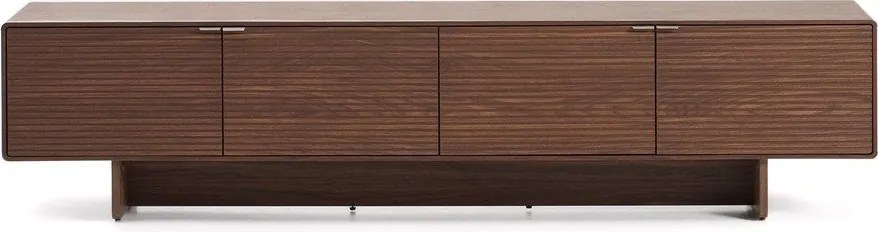 Tmavě hnědý TV stolek v dekoru ořechu 200x46x40 cm Norlen – Kave Home