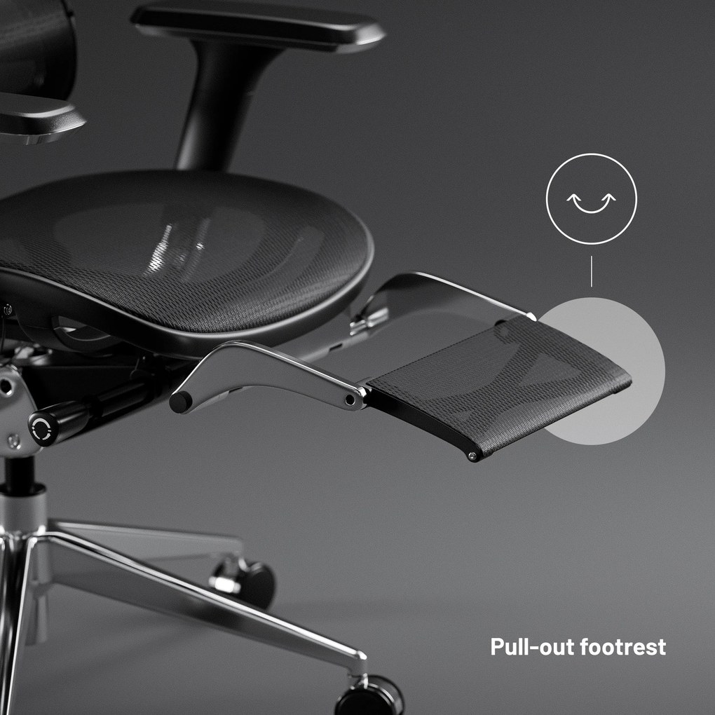 Ergonomická kancelářská židle s podnožkou Normal Size, černá: Diablo V-Master