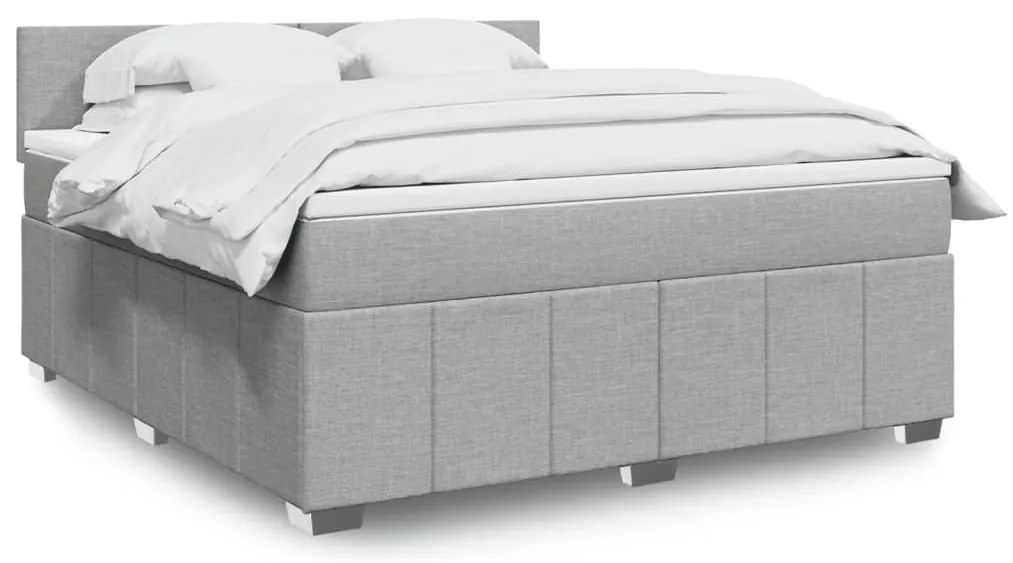 Box spring postel s matrací světle šedá 180 x 200 cm textil 3287140