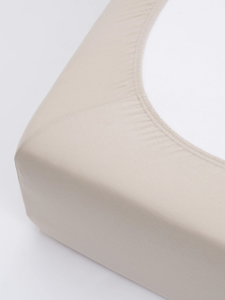 MK Lůžkoviny Jersey prostěradlo s elastanem Deluxe 120 × 200 cm – přírodní