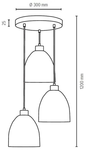 Spot-Light 1450376 - Lustr na lanku AURA 3xE27/60W/230V