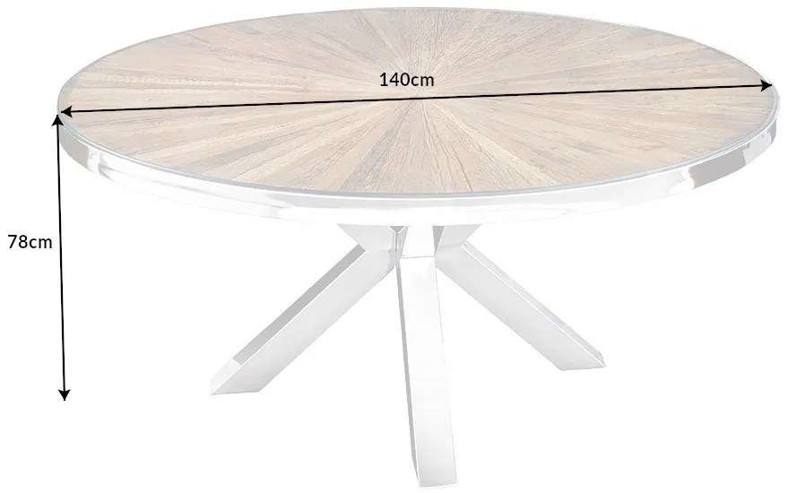 Kulatý jídelní stůl Shark 140 cm teak