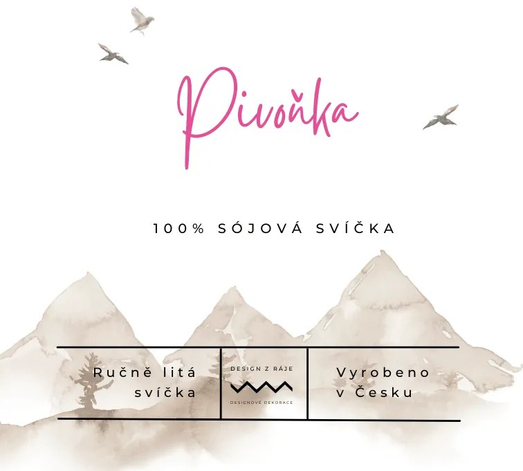 Pivoňka, sójová svíčka 120g (S)