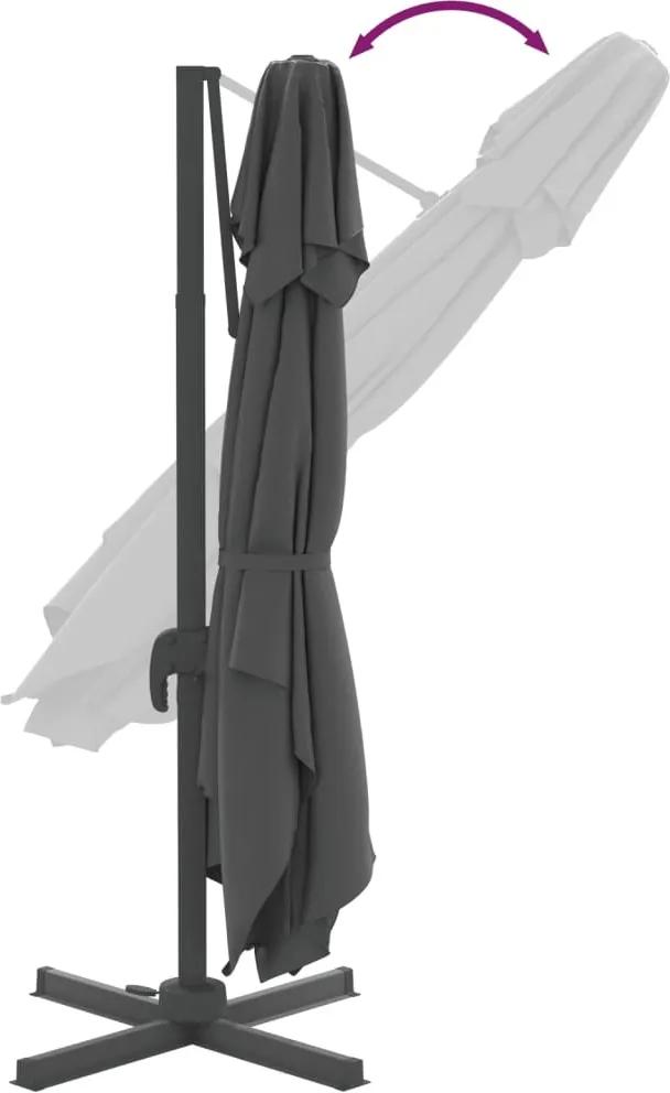 vidaXL Konzolový slunečník s dvojitou stříškou antracitový 300x300 cm [319947]
