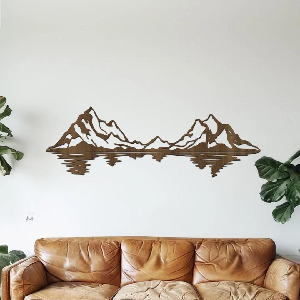 dřevo života Dřevěné hory s vodou na zeď Rozměry (cm): 60x17, Barevný vzor: Horský dub