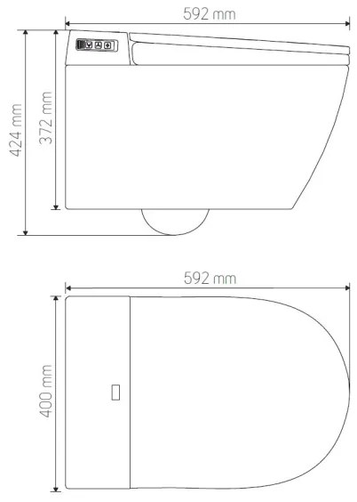 Závěsné WC s bidetem TISVILDELEJE 1600W/230V bílá+DO