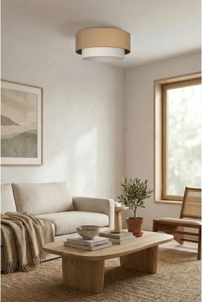 BRILAGI - LED Stropní svítidlo BOHO ECO 1xE27/10W/230V pr. 40 cm béžová/krémová