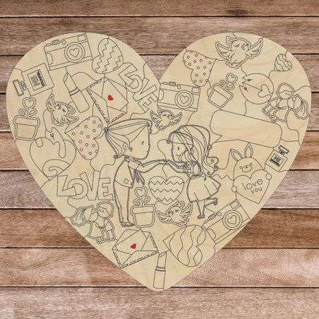 Dřevěné puzzle ve tvaru srdce - LÁSKA | SENTOP H013