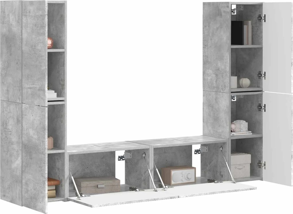 Sestava TV skříněk 6 ks Betonově šedá Kompozitní dřevo 3409108