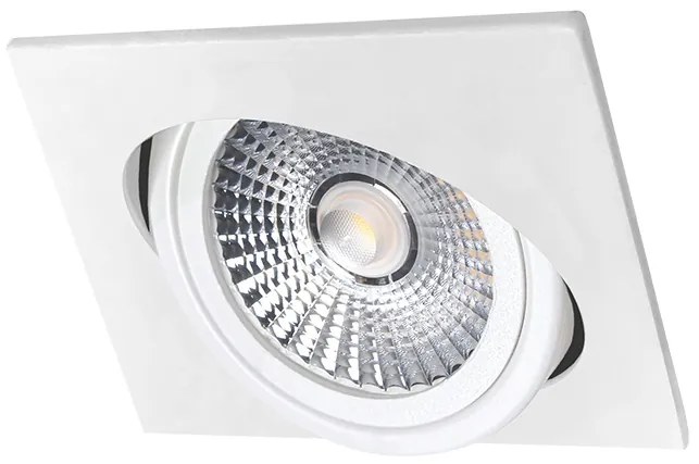 PANLUX Výklopný LED podhled VP COB bodovka 6W, hranatý bílý - teplá bílá
