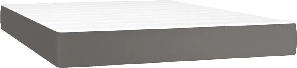 Box spring postel s matrací šedá 140 x 190 cm umělá kůže 3141123
