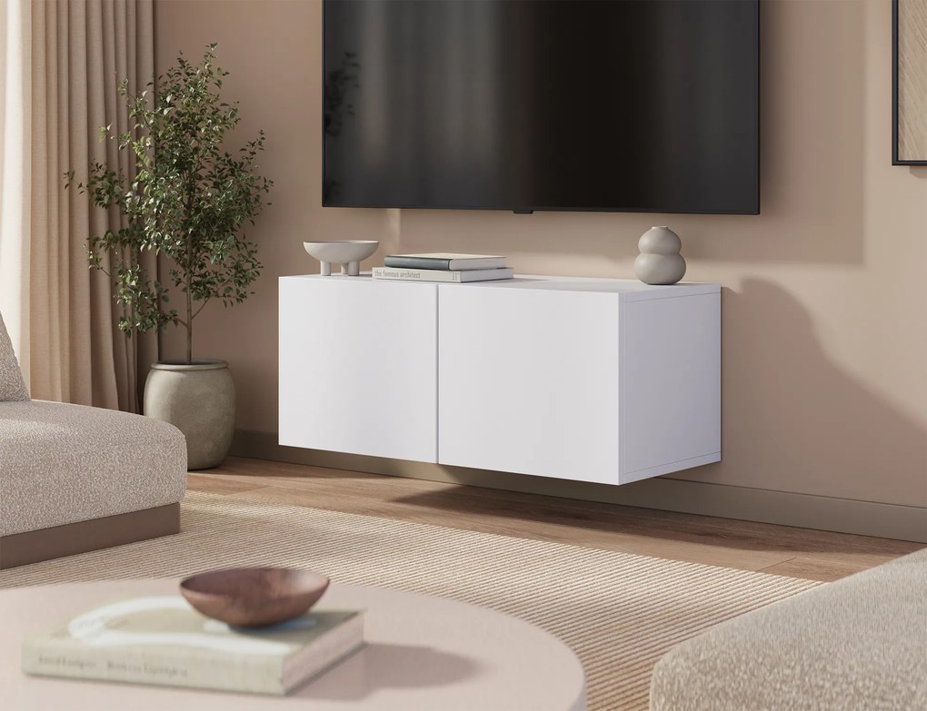 ADRK Furniture Lila Závěsný TV stolek ADRK-RTV-LIL-100-W