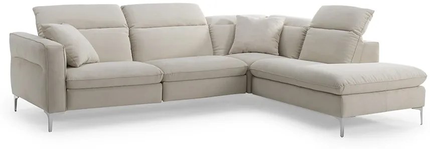 Pregio Italia sofa&relax Luxusní polohovatelná sedačka HAPPY Provedení: 3 místná 1 el. poloh. + lehátko, Vzorník látek: tekno fibra 02 linen