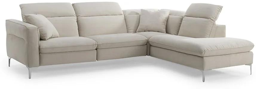 Pregio Italia sofa&relax Luxusní polohovatelná sedačka HAPPY Provedení: 3 místná 1 el. poloh. + lehátko, Vzorník látek: tekno fibra 03 milk
