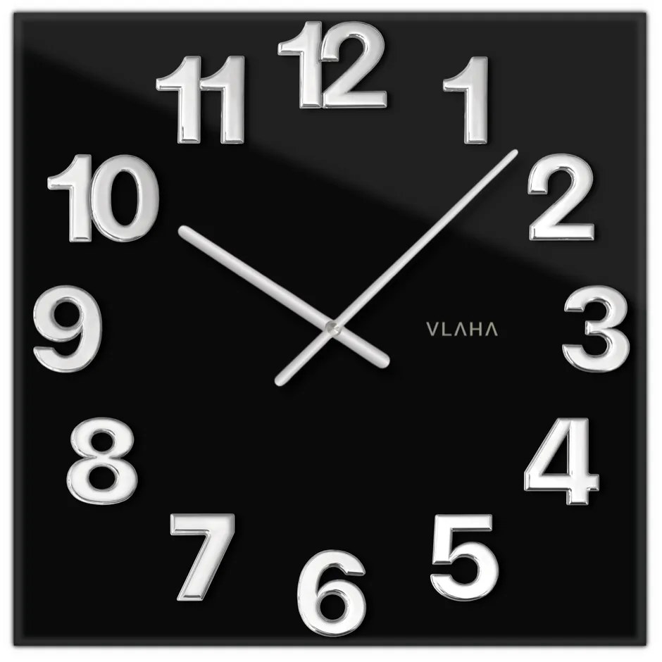 VLAHA GLASSICO Skleněné černé hodiny vyrobené v Čechách VCT1100 - POSLEDNÍ KS Domažlice