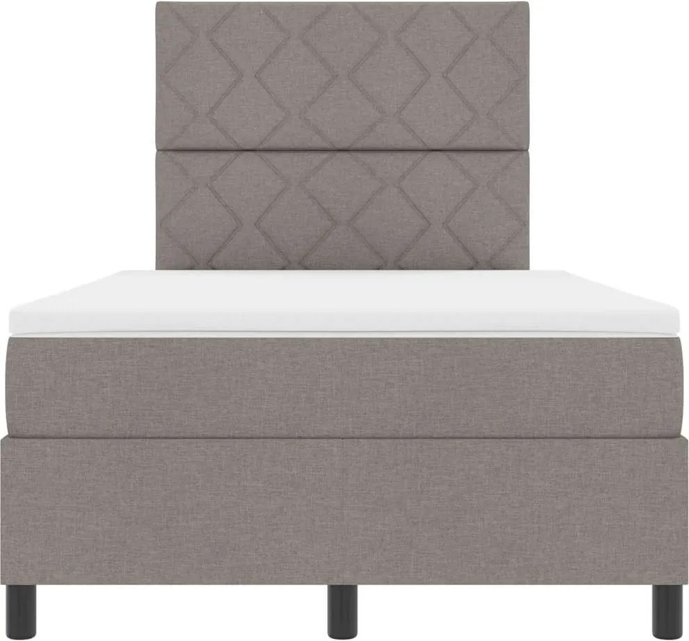 Postel s boxspringem s čelo Taupe 120 x 190 cm textil 3339452