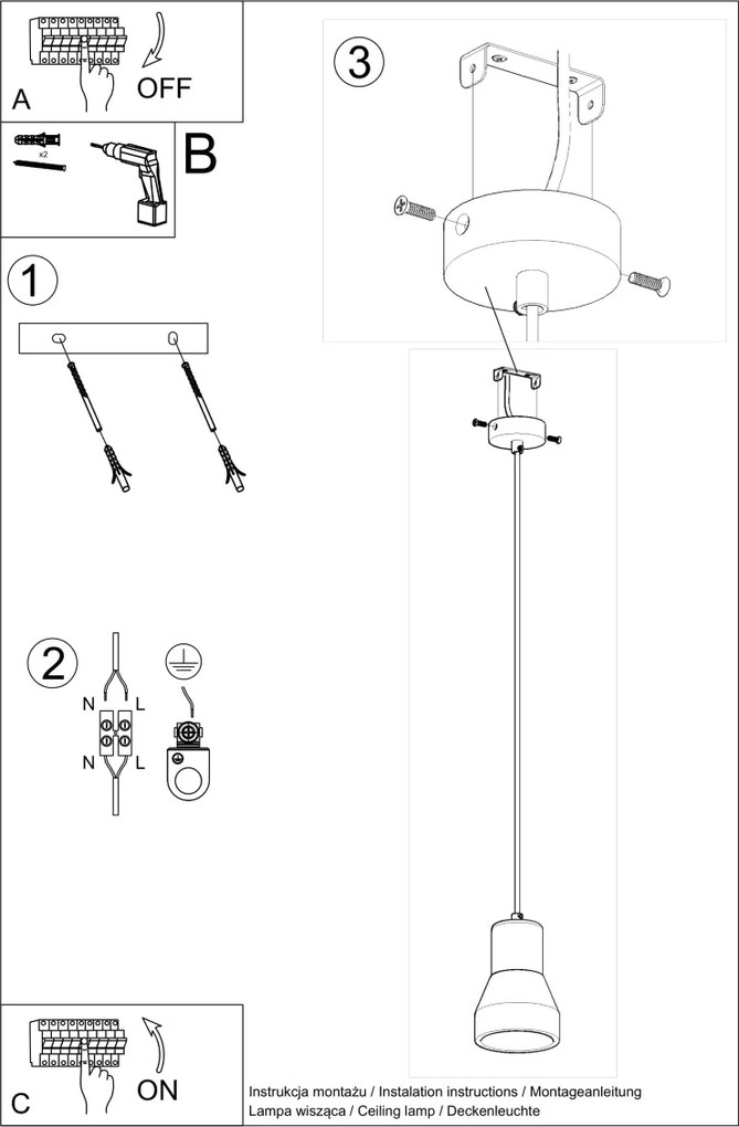 Sollux Lighting Závěsné svítidlo QUBIC šedé