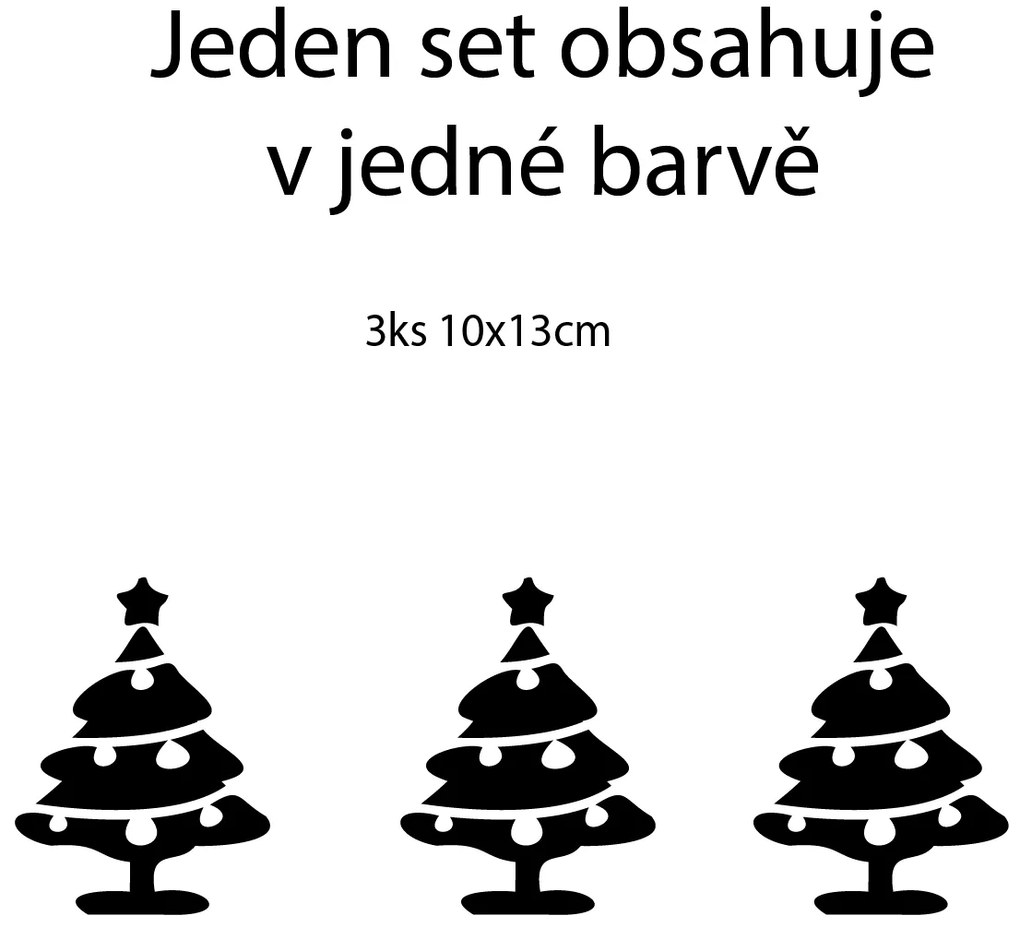 Lepy.cz Samolepka na zeď/okno Vánoční stromky Barevná varianta: Bílá