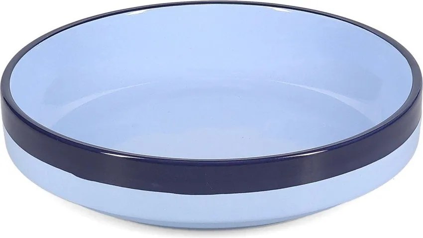 Modrý hluboký talíř z kameniny ø 21 cm Duo – ONA