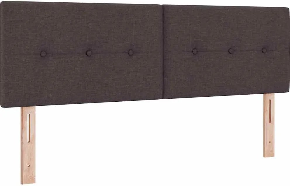 Postel s boxspringem s čelo Tmavě hnědá 160 x 200 cm textil 3340034