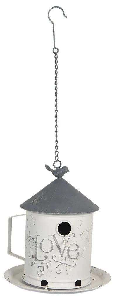 Závěsná dekorativní kovová ptačí klec Love - Ø 26*29 cm