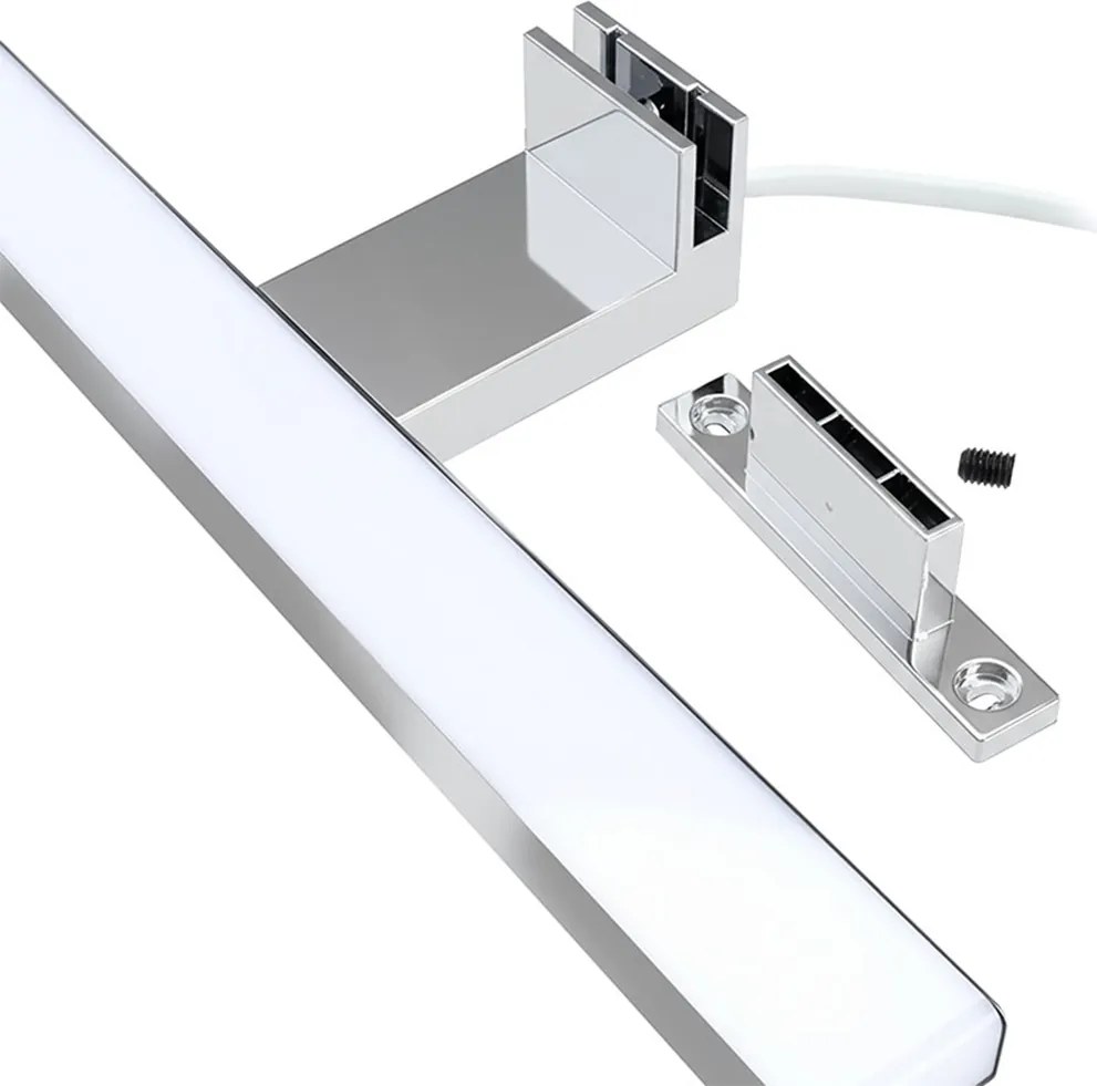 Mereo, Mereo Led koupelnové osvětlení nad zrcadlo, stříbrné, 60 cm, 12 W, 780 lm, 4000 K, IP44, 230 V, MER-CN700G60