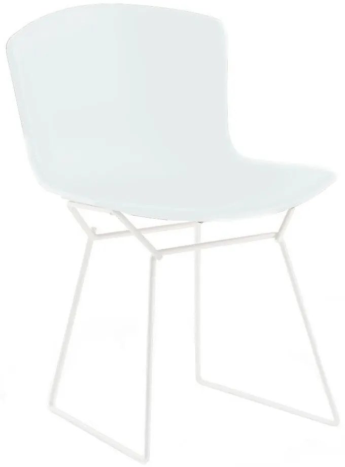 Výprodej Knoll designové jídelní židle Bertoia Plastic Side Chair (sedák bilý plast/ podnož ocel lak. bílé)