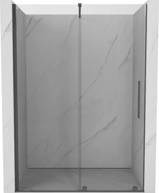 Mexen Velar, posuvné dveře do otvoru 160x200 cm, 8mm čiré sklo, grafitová matná, 871-160-000-01-66