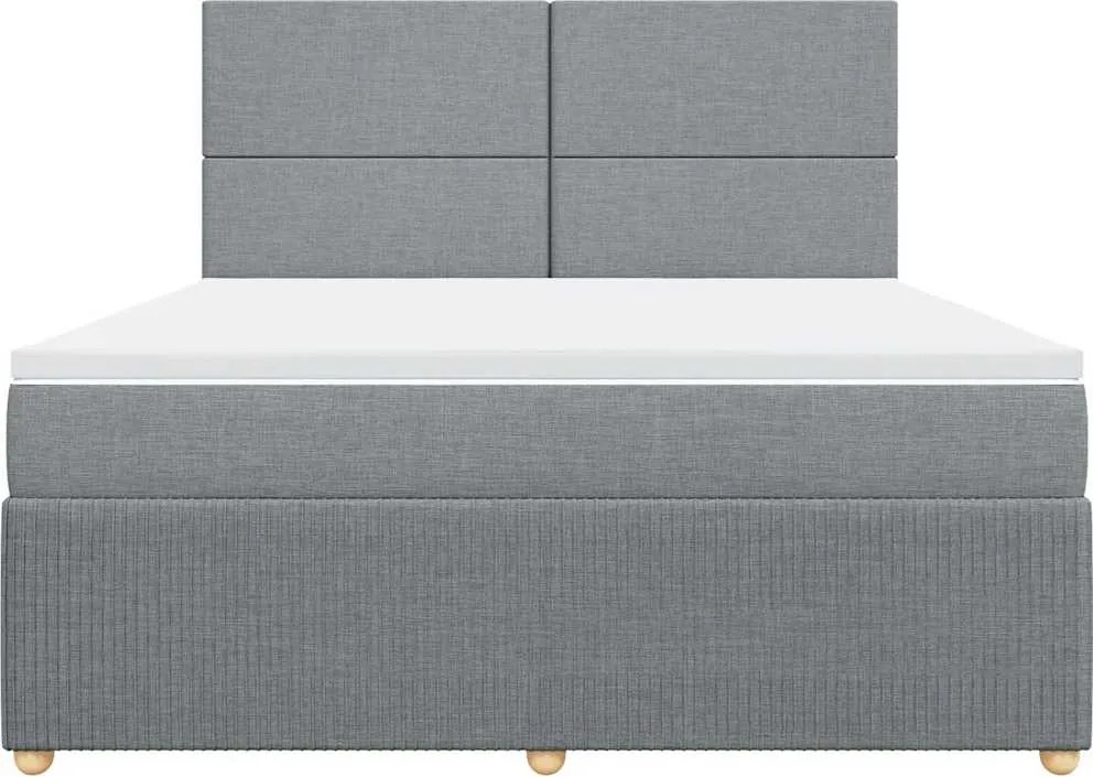 Box spring postel s matrací světle šedá 180 x 200 cm textil 3292128