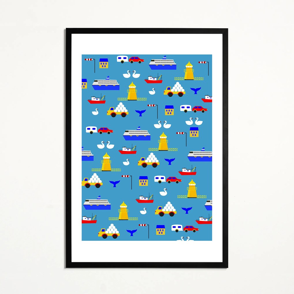 Vendula Frydrychová | Icelandic Pattern Rám: Bílý, Velikost: 100 x 70 cm